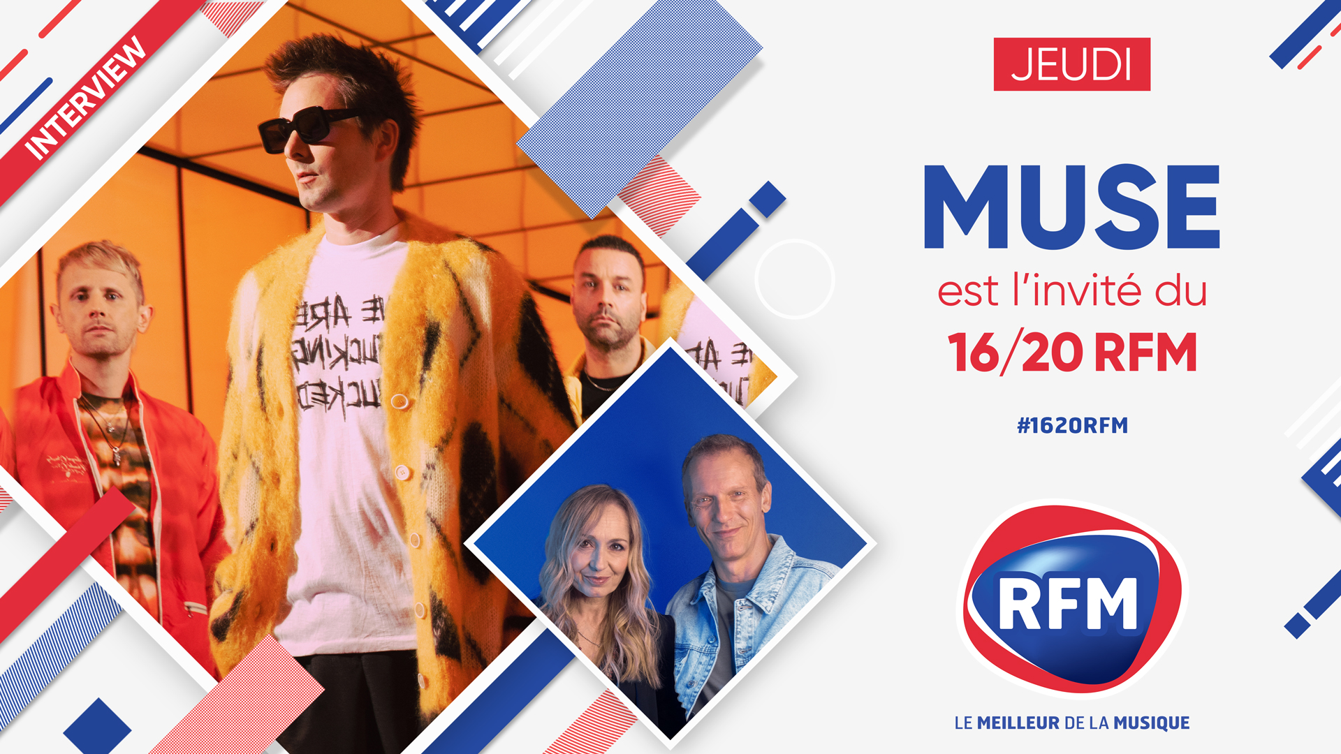 Jeudi 1er septembre: le groupe Muse sera au micro du 16/20 RFM
