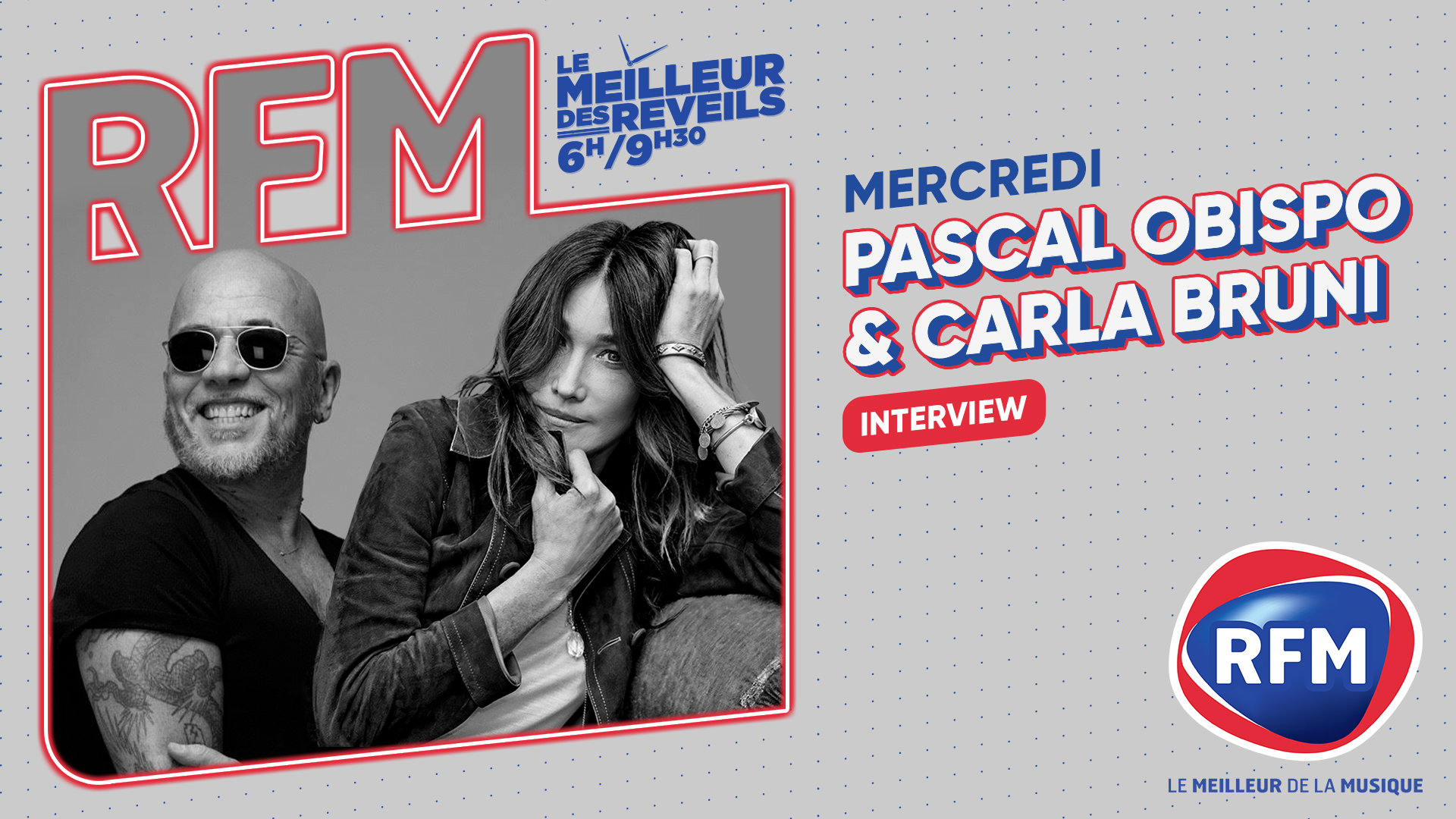 Pascal Obispo et Carla Bruni sont les invités du Meilleur des Réveils ...